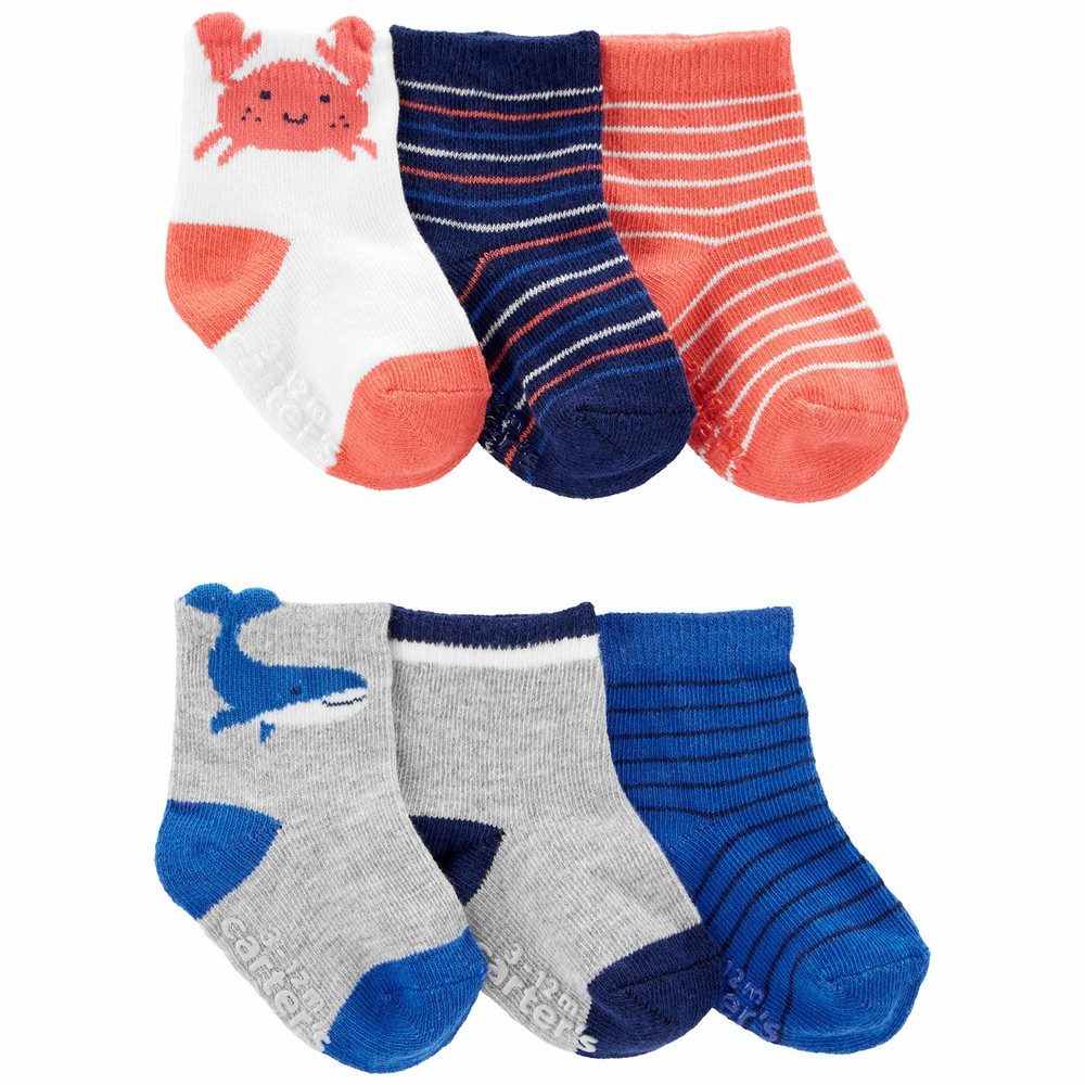 Carter's 6-Pack Crab Socks | Baby Boy